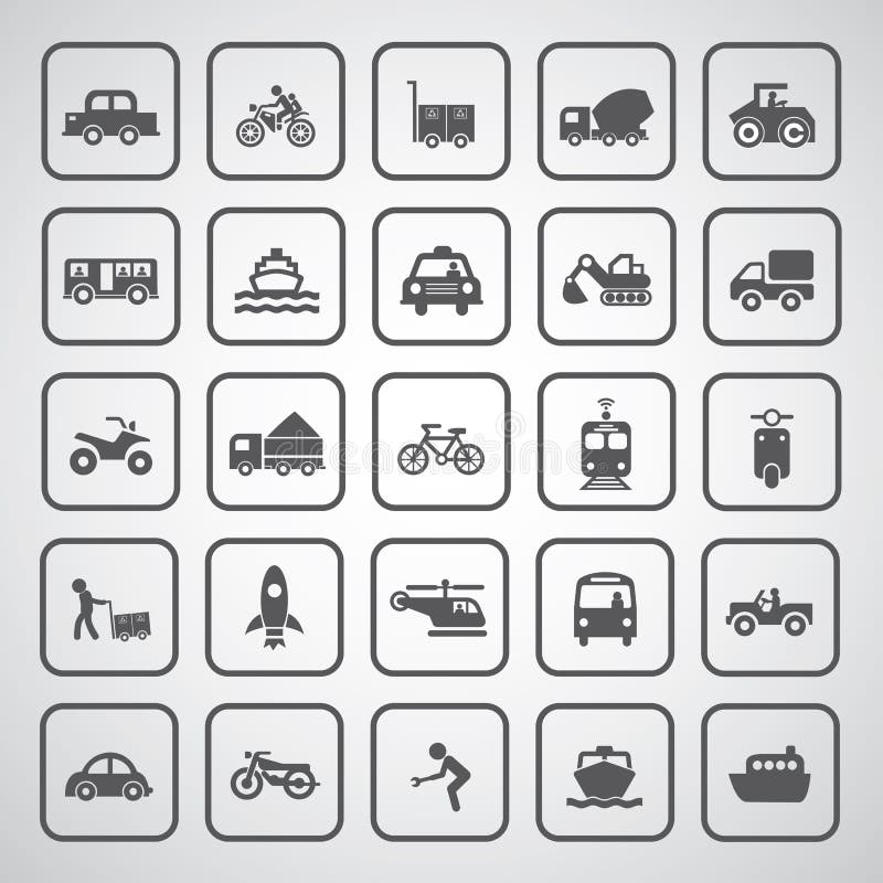 Transport icons set stock vector. Illustration of minibus - 51427292