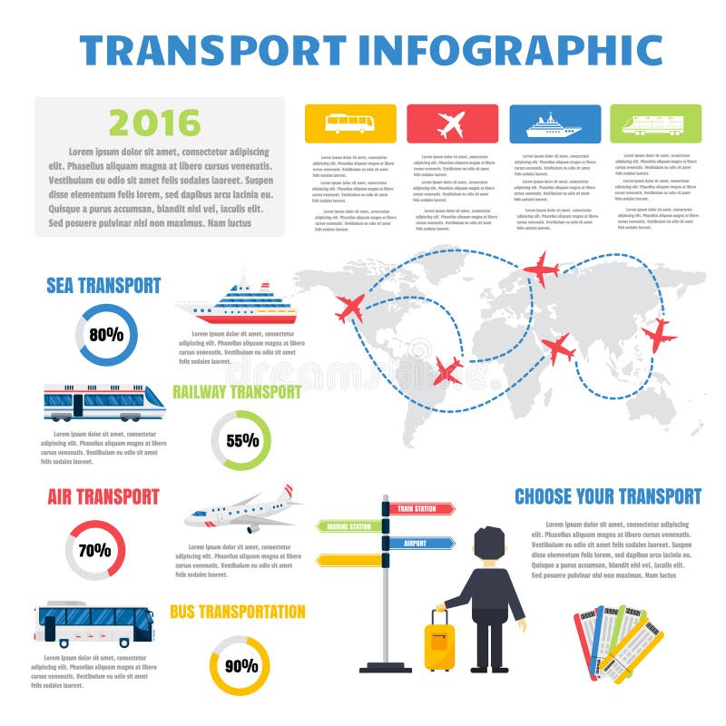Transport Infographic Vector. Stock Vector - Illustration of element ...