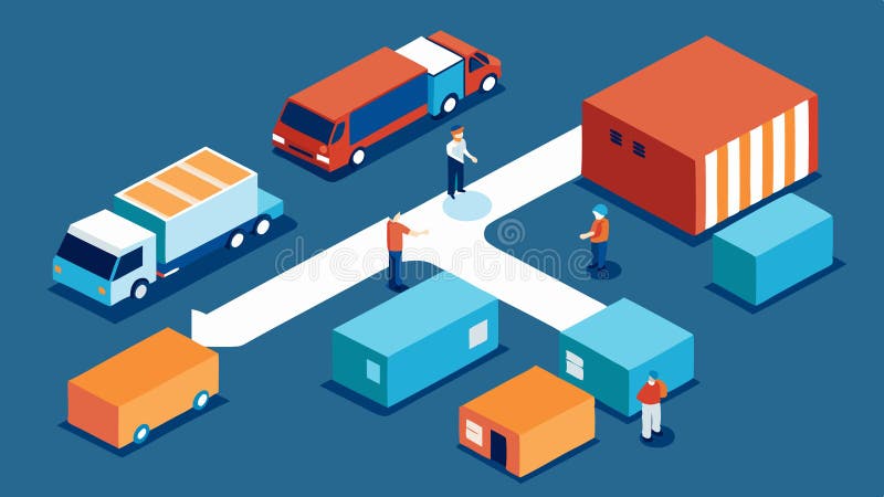 Transport Logistics an Aerial View of a Logistics Hub with Trucks ...