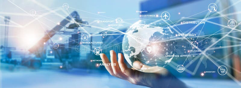 Transport and Logistics, Hand Holding Global Network Connection of ...