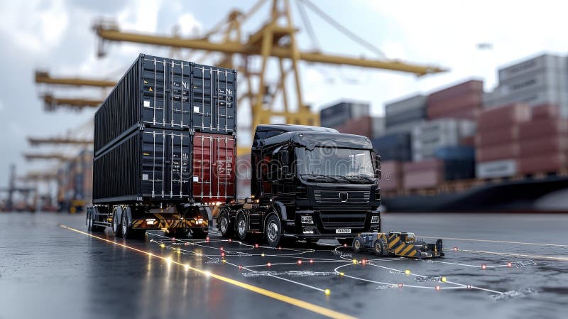 Transport Logistics and Operations Shipping Yard Digital Visualization ...