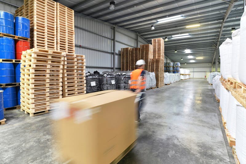 Transport and Logistics in a Warehouse of a Forwarding Agent - W Stock ...