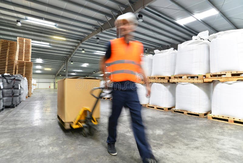 Transport and Logistics in a Warehouse of a Forwarding Agent - W Stock ...