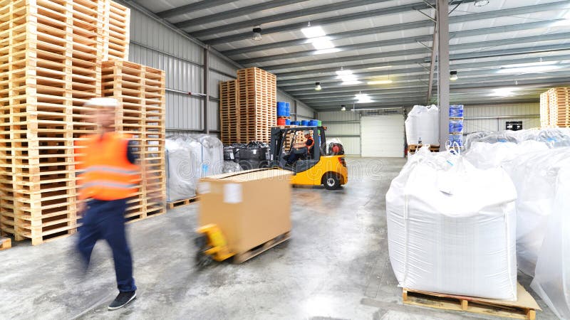 Transport and Logistics in a Warehouse of a Forwarding Agent - W Stock ...