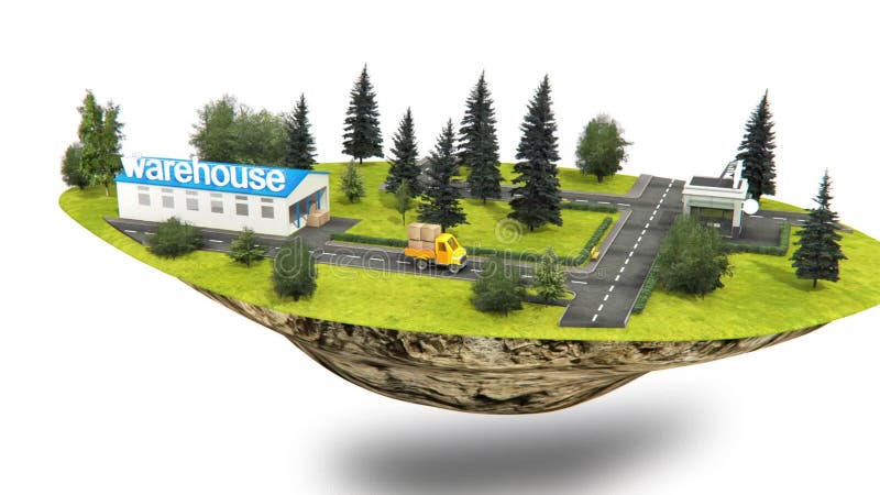 Transport Lorry Animation from Warehouse To Client Stock Footage ...