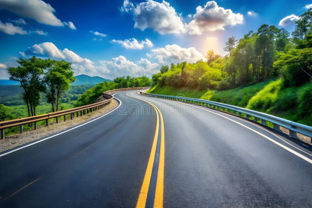 Transport Perspective Winding Dashed Line Empty Stock Illustration ...