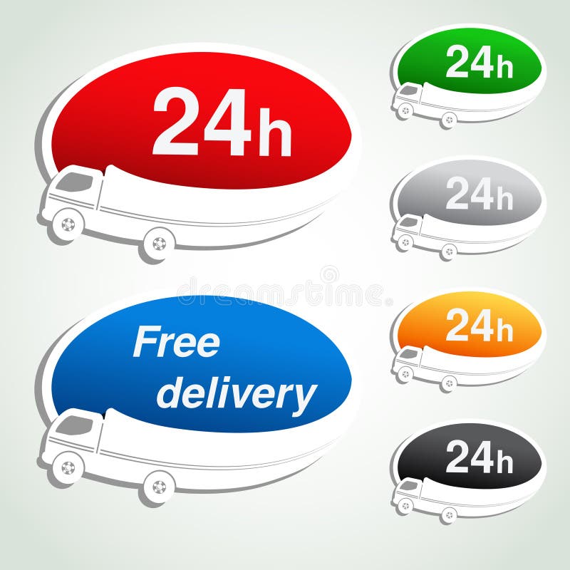 Free delivery sticker stock vector. Illustration of moving - 32311752