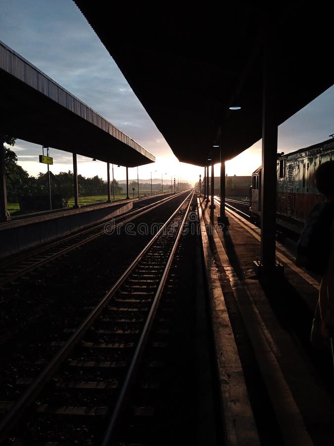 Transport Railways Train in Morning Vibes Stock Image - Image of ...