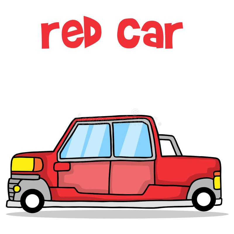 Transport of Red Car Cartoon Design Stock Vector - Illustration of ...