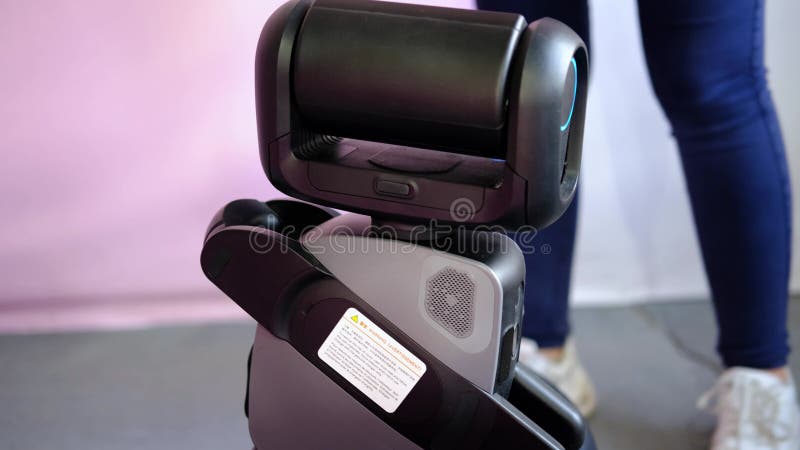 Robot Turning and Displaying Features in Slow Motion Stock Video ...