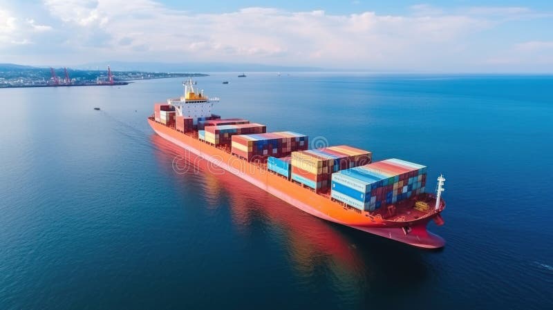 Transport Sea Vessel is Loaded with Containers Stock Image - Image of ...