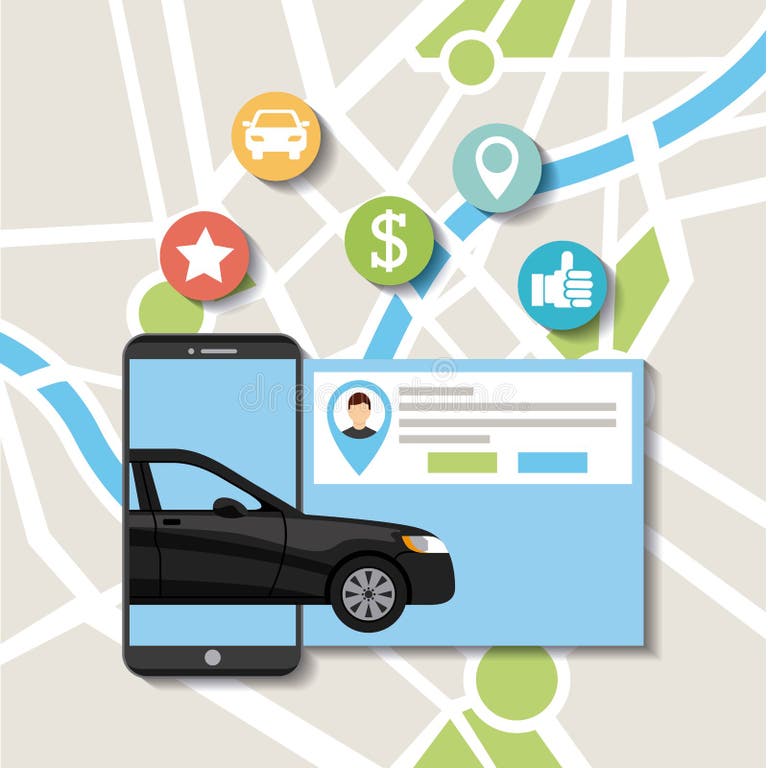 Transport Service App Technology Icon Stock Vector - Illustration of ...