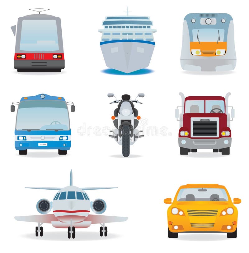 Transport set stock vector. Illustration of icon, steering - 19536918