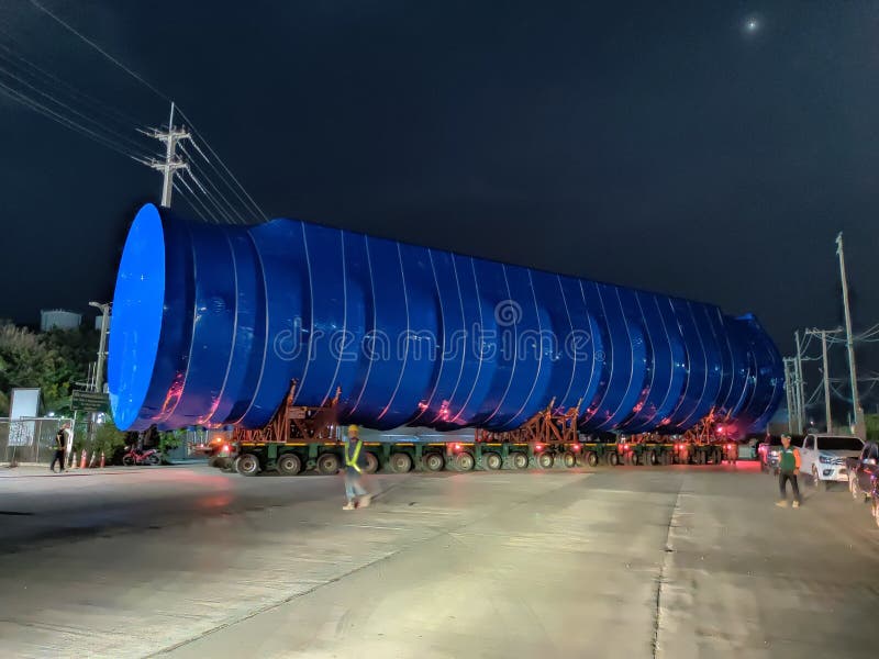 Transport Stack Under Cable on Night Time Stock Photo - Image of ...