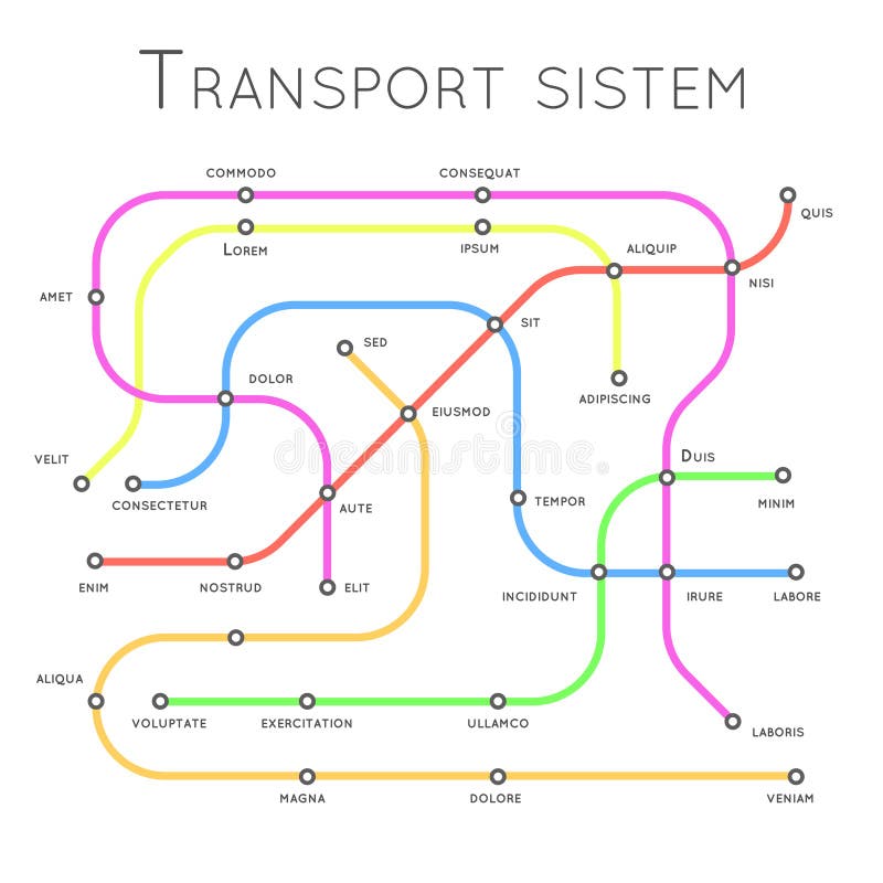 Transport System Railroad Road Metro Design Vector Illustration Stock ...