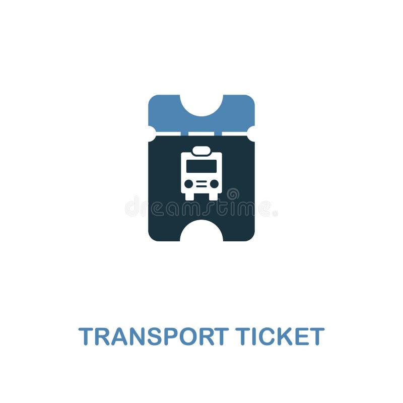Transport Ticket Icon in Two Colors. Creative Design from City Elements ...