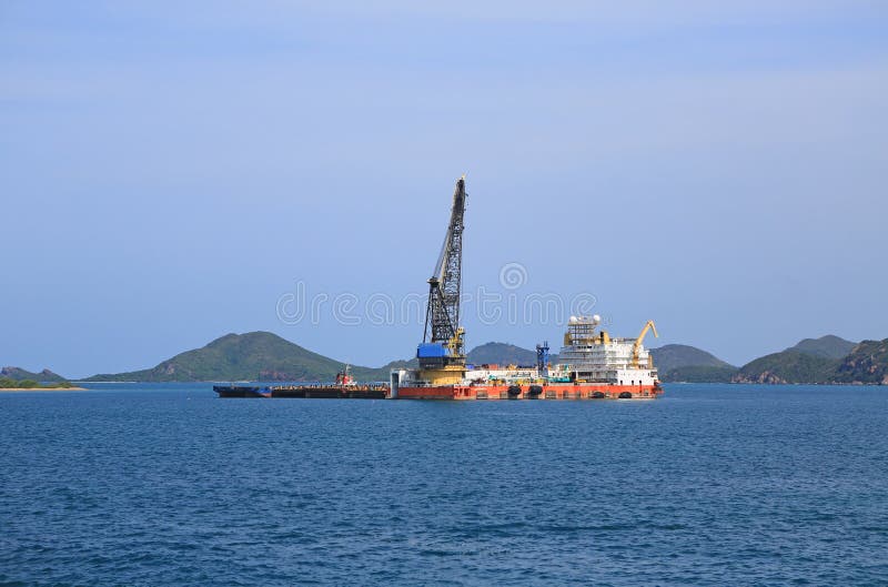 Transport To the Ship at the Thai Port for Export. Terminal Port Stock ...