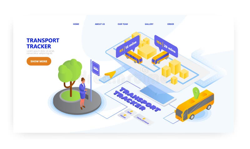 City Public Transport Information Mobile App, Landing Page Design ...