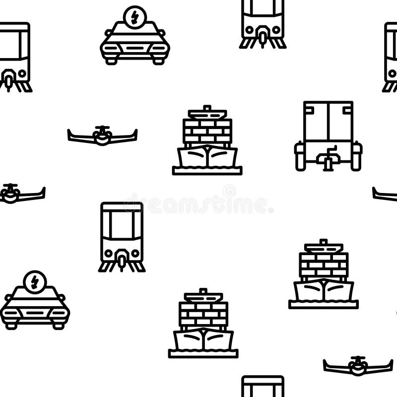 Transport Transportation Car Vector Seamless Pattern Stock Vector ...