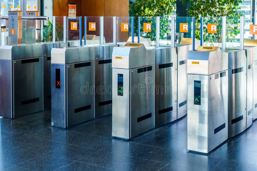 Transport Turnstile, Entrance and Exit. Red Light No Access Stock Photo ...