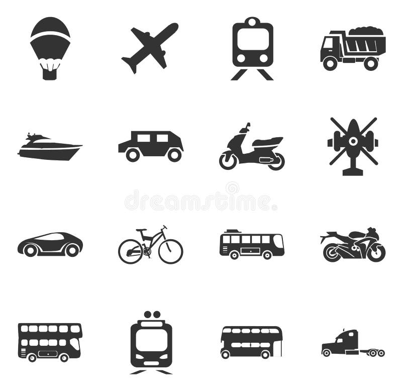 Transport types icons set stock vector. Illustration of icon - 66101286