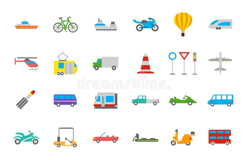 Transport vector icons set stock vector. Illustration of train - 71226609