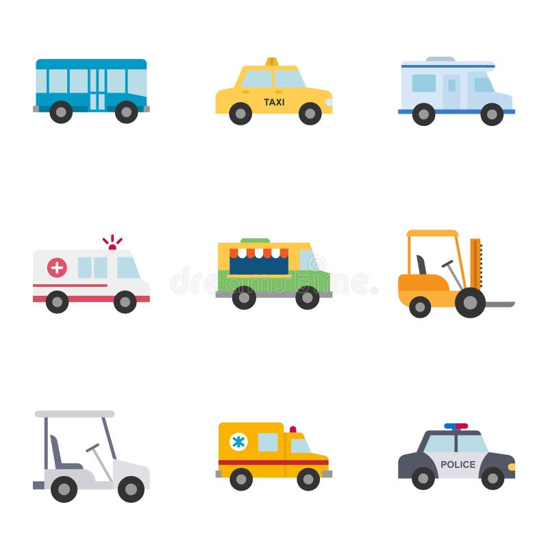 Transport and Vehicle Icons Set. Model Automobile Stock Vector ...