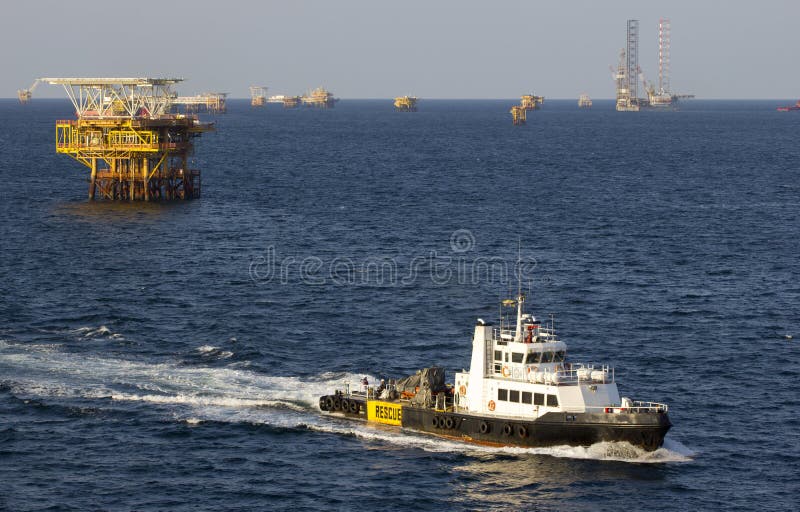 Offshore Oil Rigs stock image. Image of ocean, mexico - 78214945