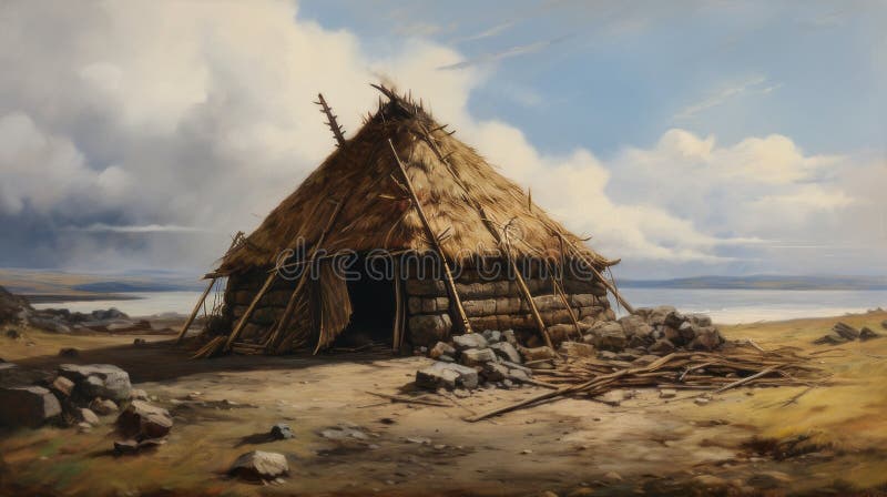Bronze Age Abode: a Glimpse into Ancient Living Stock Illustration ...