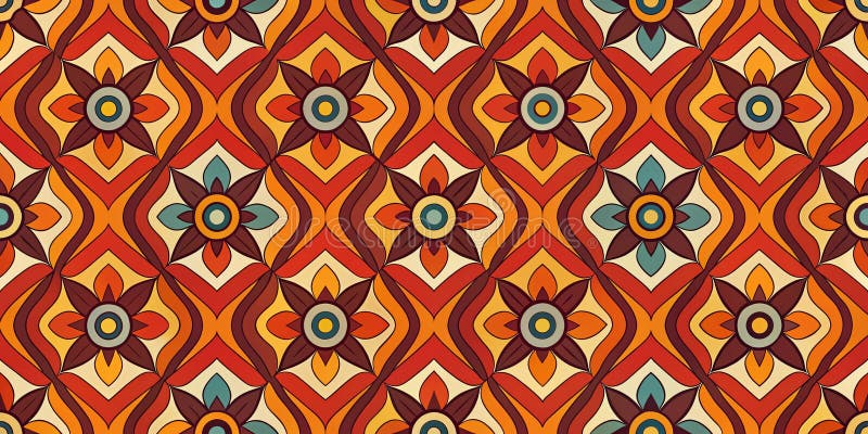 Groovy Geometric Pattern Background Stunning 70s Retro Design for ...