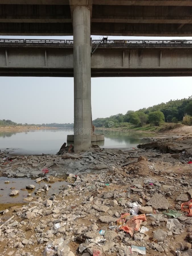 Transportable Bridge Above the River. Stock Image - Image of brick ...