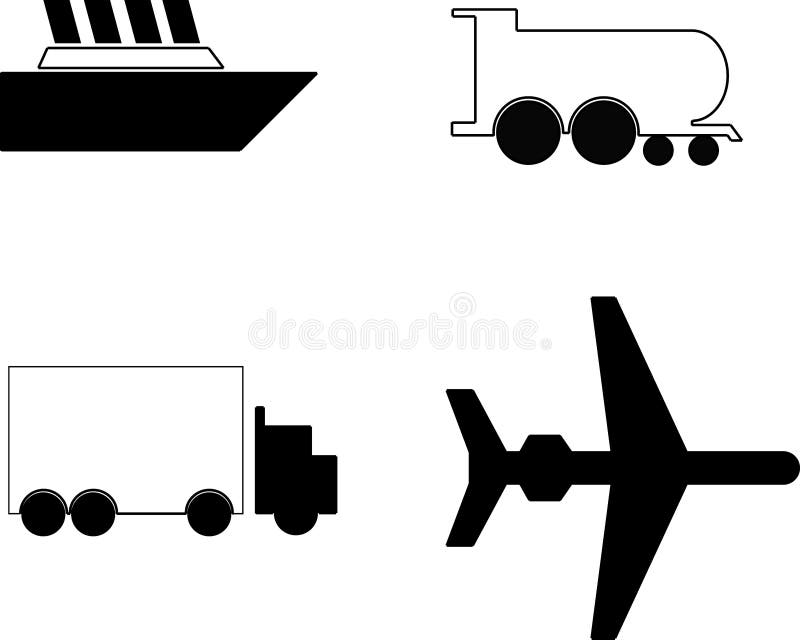 Shipping, Transportation Logo or Label. Cargo Transport, Delivery Set ...