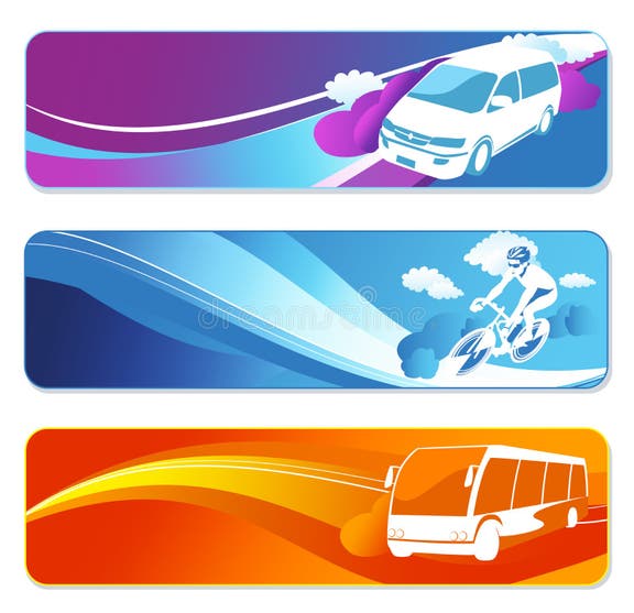 Transportation banners set stock vector. Illustration of speed - 21140171