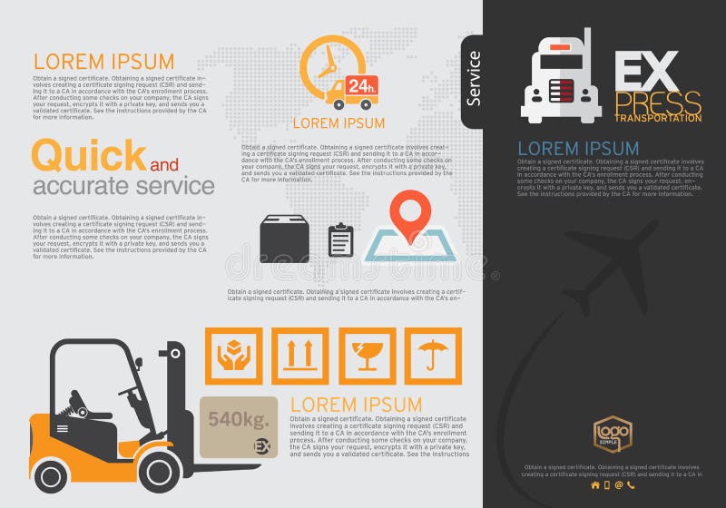 Transportation Brochure and Leaflet Design Template. Stock Vector ...