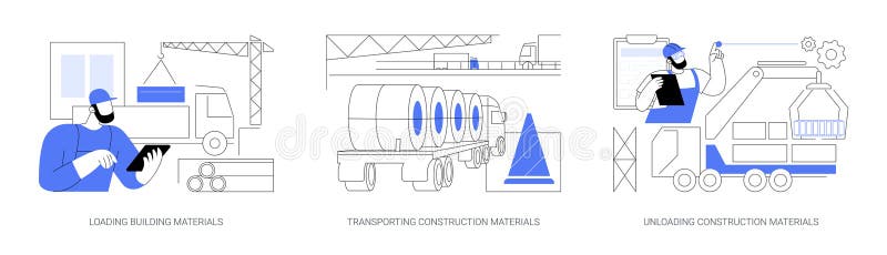 Loading Construction Materials Abstract Concept Vector Illustration ...