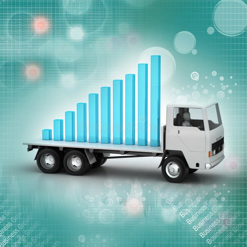 Transportation of Business Graph in Truck Stock Illustration ...