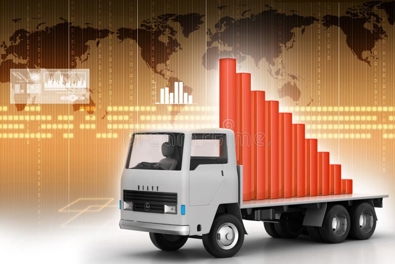 Transportation of Business Graph in Truck Stock Illustration ...