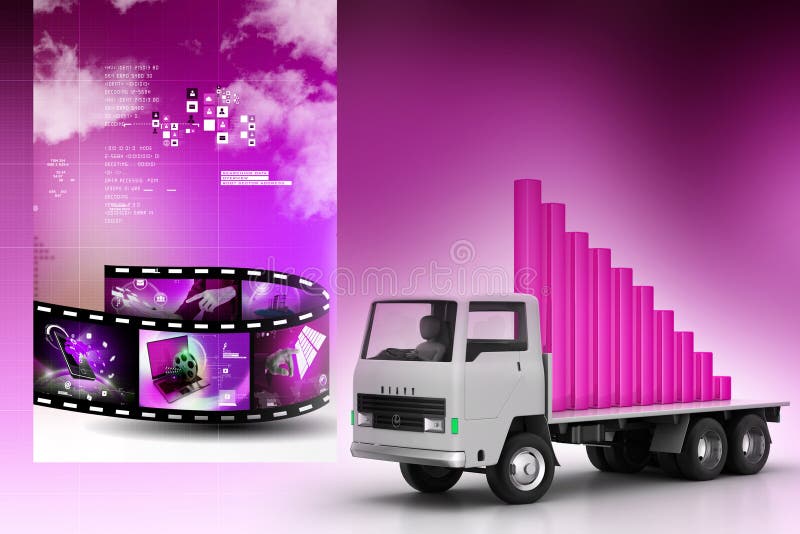 Transportation of Business Graph in Truck Stock Illustration ...
