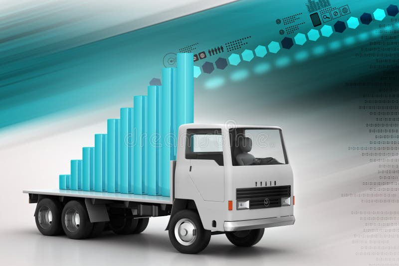 Transportation of Business Graph in Truck Stock Illustration ...