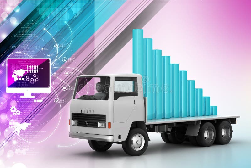 Transportation of Business Graph in Truck Stock Illustration ...