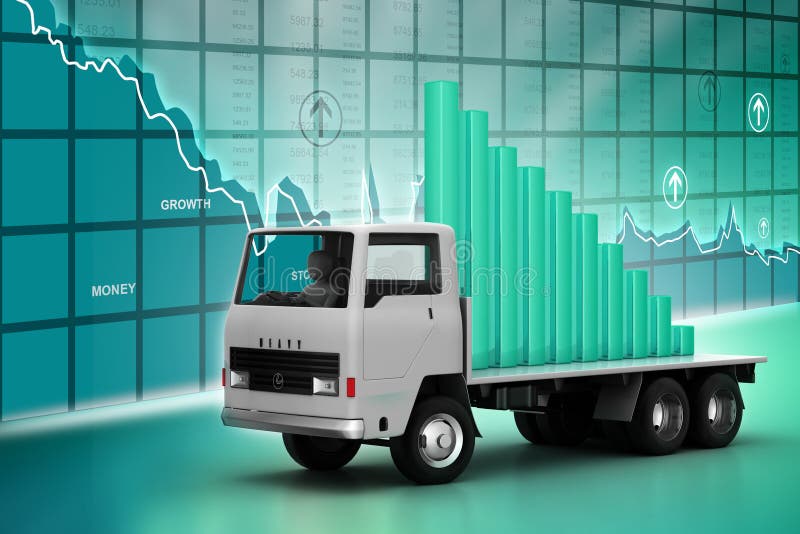 Transportation of Business Graph in Truck Stock Illustration ...