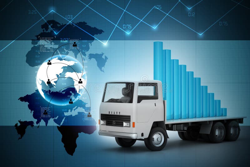 Transportation of Business Graph in Truck Stock Illustration ...