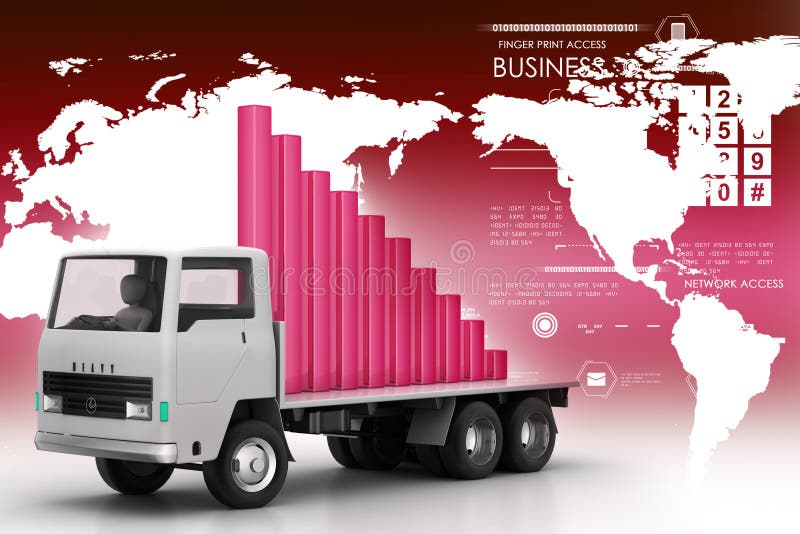 Transportation of Business Graph in Truck Stock Illustration ...