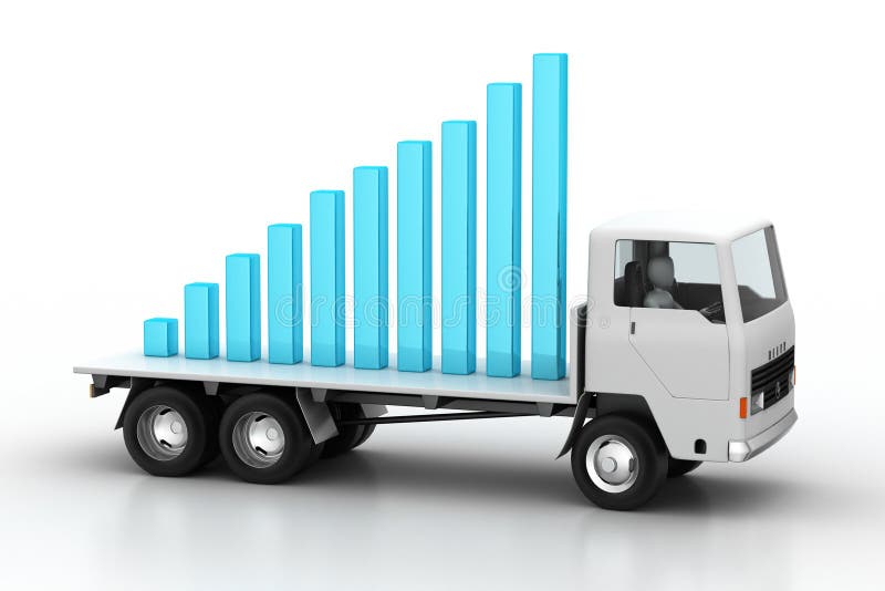 Transportation of Business Graph in Truck Stock Illustration ...