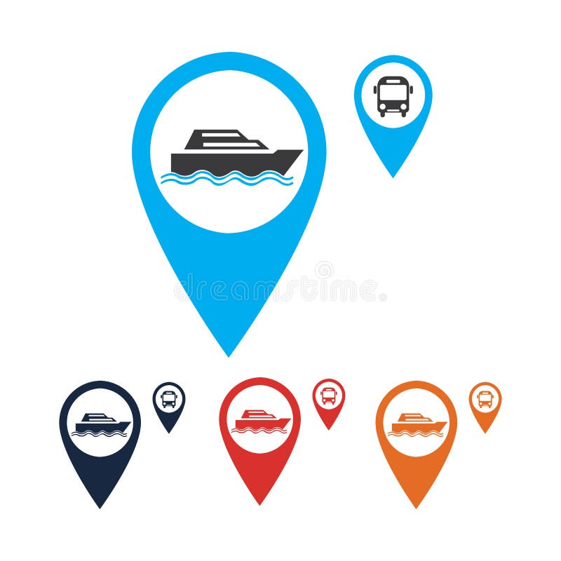 Transportation Button in Map Stock Vector - Illustration of label ...
