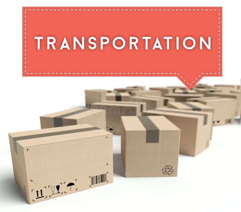 Transportation Cardboard Boxes Ready for Shipment Stock Illustration ...