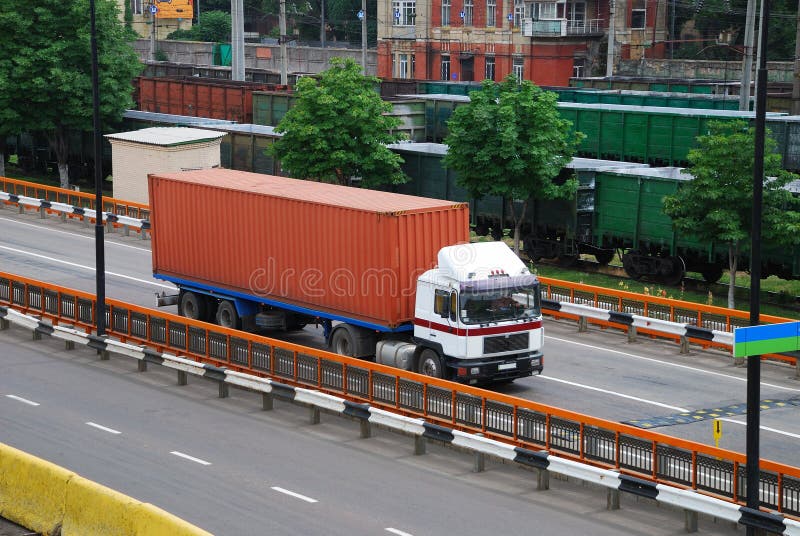 Transportation Of Cargoes By Lorry Stock Image - Image of speed, fast ...