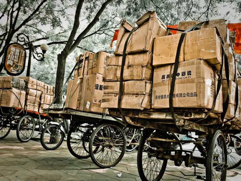 Transportation carts China editorial stock image. Image of card - 79295289
