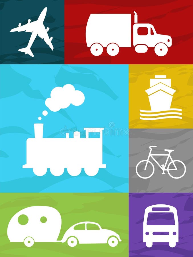 Transportation collage stock vector. Illustration of collage - 33107542