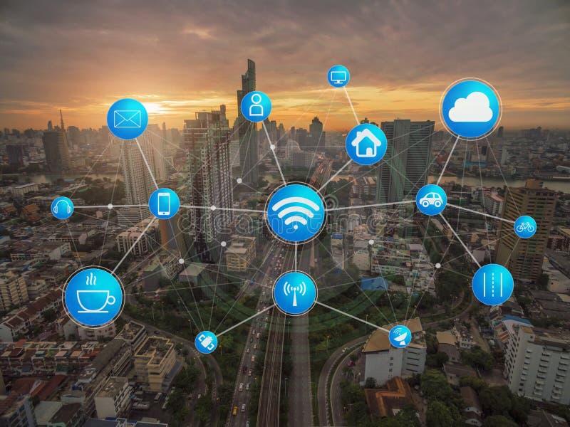 Transportation and Communication and Internet at Modern . Stock Photo ...